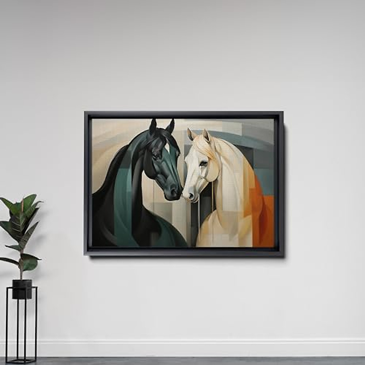 Majestic Black Stallion Galloping In The Clouds, Black Horse On Salt Flats, Canvas Print, Black Horse Print, Black Horse Wall Art