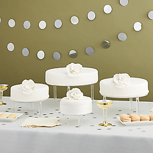 Bright Creations 4 Piece White Round Cake Dummy Tier Set, Foam Fake Cake in 4 Sizes for Decorating and Crafts, Baking Displays, Wedding Cake Design, Birthday Cakes, Parties (6, 8, 10, and 12 in)