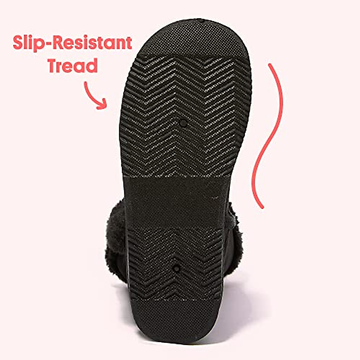 FabKids Girls Winter Mid Calf Snow Boots Warm Faux Fur Lined Non-Slip Fuzzy Shoes for Little Kid Black Size 3