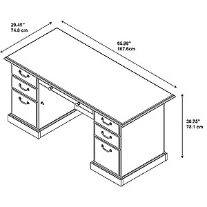 Bush Furniture Kathy Ireland Home Bennington Manager's Desk, Harvest Cherry