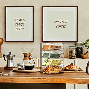 ELLDOO Coffee Pod Holder with 4 Drawers, Acrylic Coffee Pod Organizer for K Cup Espresso, Clear Coffee Capsule Storage Holder Desk Organizer Box for Coffee Bar Office Home Coffee Station Counter