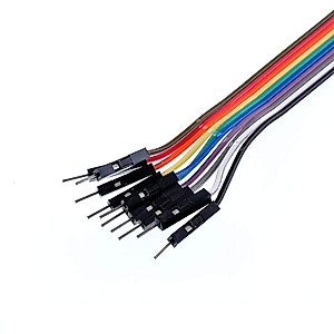 Oiyagai 10PCS 2 in 1 Alligator Clip to Dupont Wire 10pin 30cm Male, Crocodile Clip to Jumper Wire 10pin 30cm Male for Test Lead Arduino/Raspberry Pi/Orange Pi