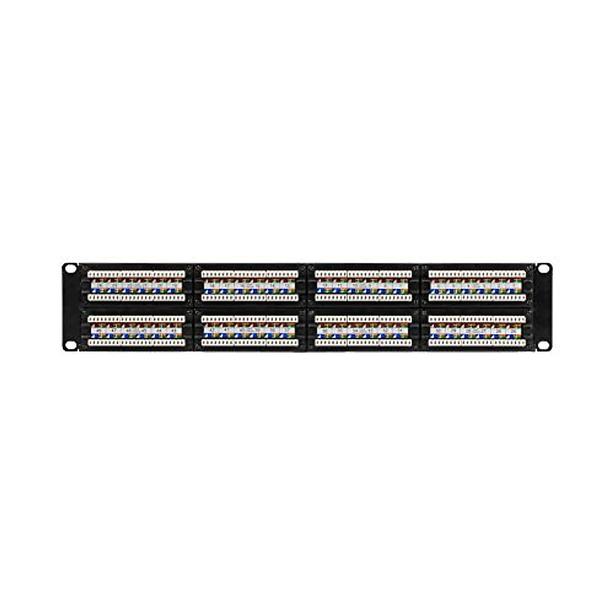 NavePoint 48-Port CAT6 Patch Panel,2U, Black
