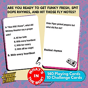 Lyrically Correct Music Trivia Card Game | Multi-Generational Family Gatherings, Adult Game Night and Fun Trivia (80's Mixtape Hip Hop, R&B, Funk and Pop)