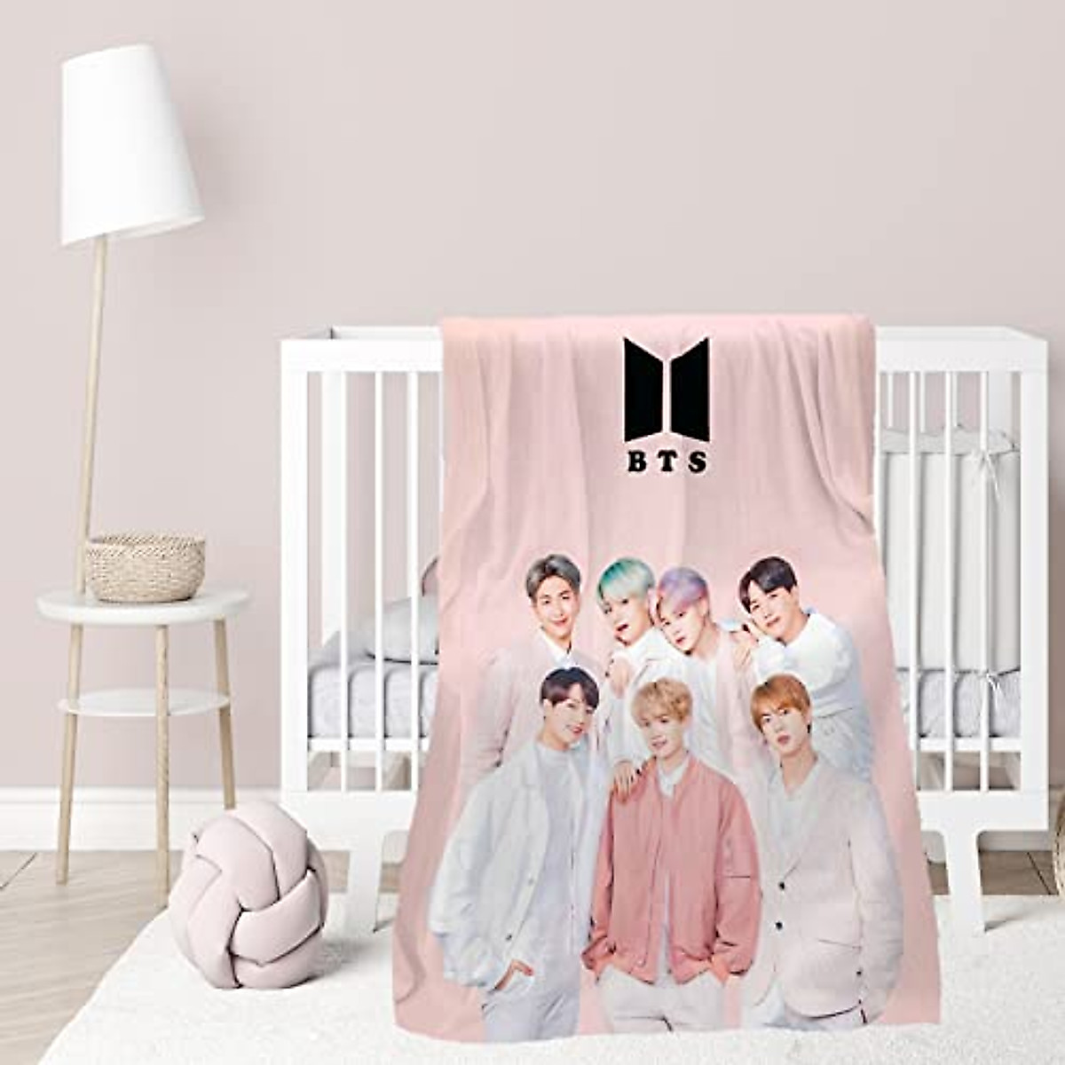 BTS Merchandise Kpop Throw Blanket | BTS Merch Fuzzy Soft Fleece Blanket | 4 Different BTS Blanket Designs (60”x40”)