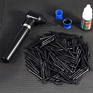 Ink Mixer Tattoo Pigment Mixer Machine with 100Pcs Mixing Sticks Eyebrow Color Makeup Tattoo Ink Pigment Black Electric Agitator Machine for Microblading Tattooing Supplies Tattoo Supply Tool