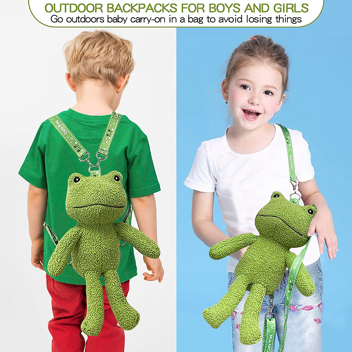 Cevly Cute Frog Plush Toy Crossbody Bag Shoulder Bags Frog Soft Stuffed Plush Toy Backpack Animal Stuffed Toys Frogs Plush Doll Cartoon Satchel Handbags Birthday Gifts (Green)