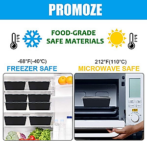 Oranlife Food Containers, 50 Pack Disposable Meal Storage Lunch Containers Plastic Insulated Reusable&Microwavable Bento Boxes with Lids for Dishwasher/Freezer Safe BPA FREE (750 ML/ 26 OZ)