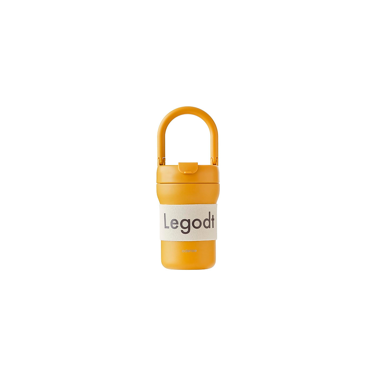 Odense Legodt 2 Way Tumbler 15.2oz with 2 in 1 Lid & Flexible Handle - Straw Available Insulated Travel Coffee Mug with Leak Proof - Double Stainless Steel, Back to School, Kids (Tangerine Yellow)