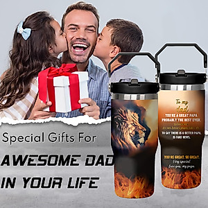Wuepncah 30 Oz Dad Tumbler with Handle and Straw, To My Dad Cups Gifts Fathers Day from Daughter/Son, Stainless Steel Daddy Coffee Cup Birthday Gift Ideas for Daddy