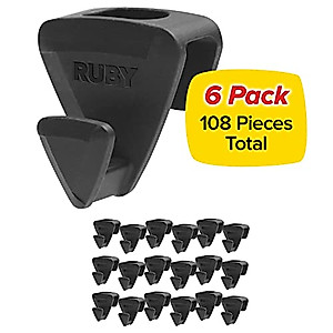 Original AS-SEEN-ON-TV Ruby Space Triangles, 6 Pack, Ultra- Premium Hanger Hooks Triple Closet Space 108 PC Value Pack, Black