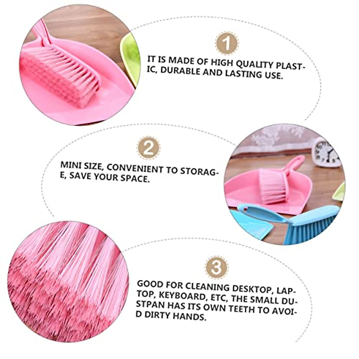 COLLBATH 2pcs Mini Broom Dustpan Set Keyboard Cleaning Tool Dust Pan and Brush Small Broom Brush Mini Tools Mini Brush Bed Broom Household Brooms Cleaning Tools Desktop Broom Plastic