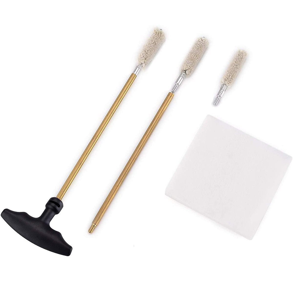Universal Handgun Cleaning kit .357/.38/9mm, 40, 45 Caliber Pistol Cleaning Kit Brass Brush Jag and Cotton Mops BOOSTEADY