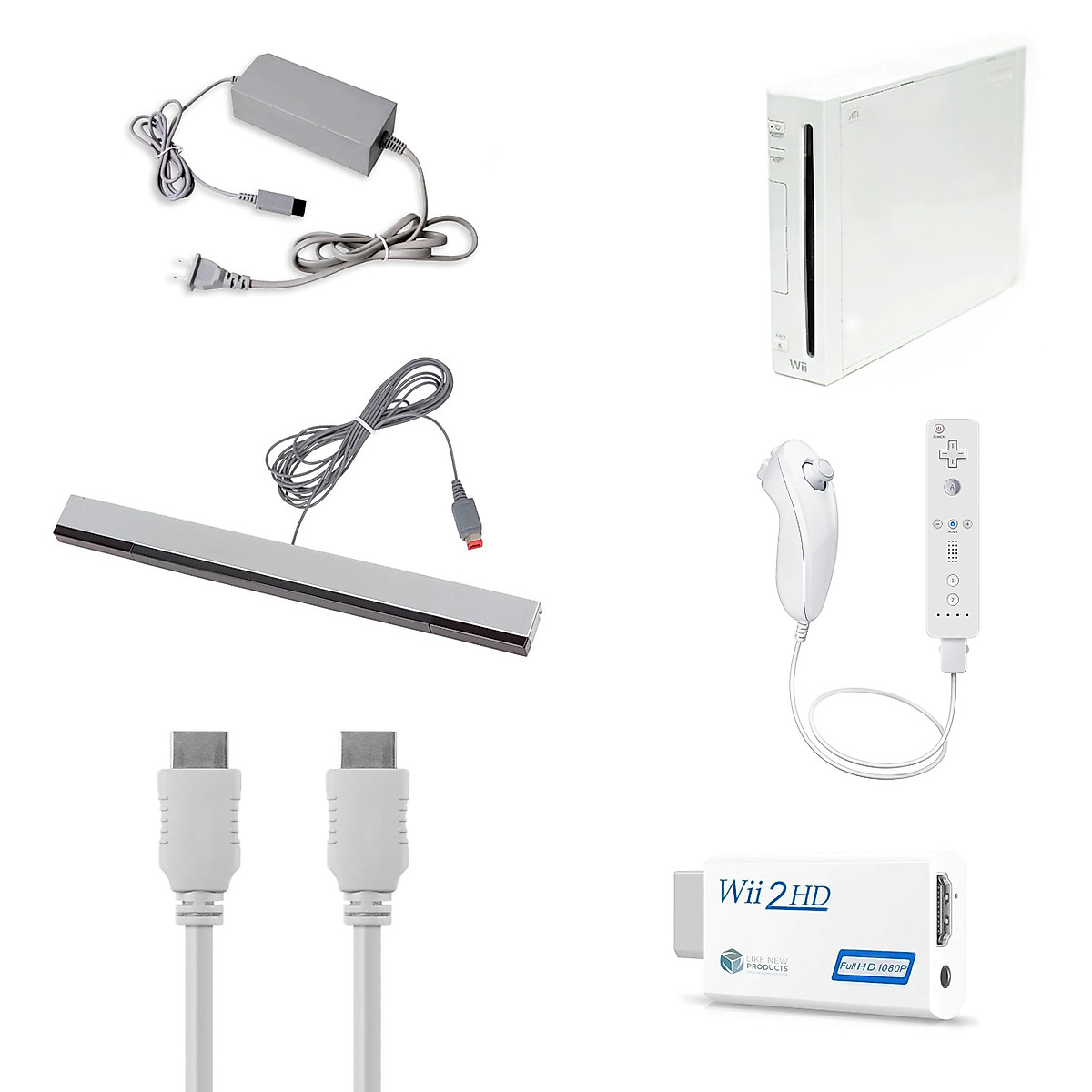 Nintendo Wii Console, White HDMI Bundle (Renewed)