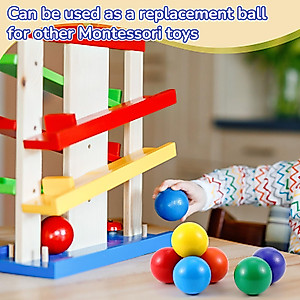 Bucherry 12 Pcs Montessori Wooden Balls 1.8 Inch Wooden Ball Toys Replacement Ball Educational Counting Toy Preschool Learning Material for Montessori Ball (Mixed Color)