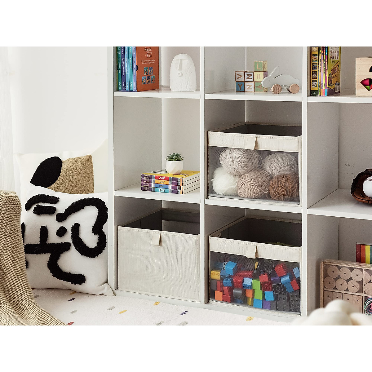 StorageWorks Storage Baskets for Shelves and Closet Storage Bins with Clear Window