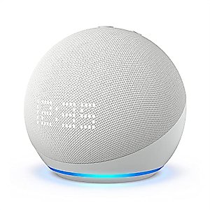 All-New Echo Dot (5th Gen, 2022 release) with clock | Smart speaker with clock and Alexa | Glacier White