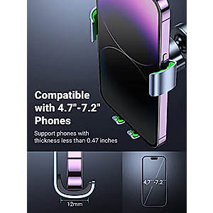 UGREEN Car Vent Phone Mount Gravity Phone Holder Car Air Vent Clip Mount Auto Lock Compatible with iPhone 14 Pro Max 14 Plus, iPhone 13 12 11 Pro Max XR XS 8 7 Plus SE, Samsung Galaxy S22 Smartphone