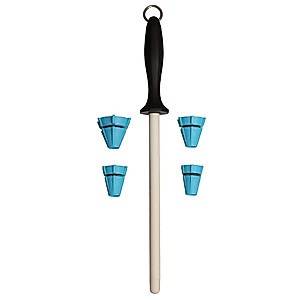 Wedgek HXT Ceramic Thick Sharpening Rod and Angle Guides, 11-Inch Shatter Resistant, White 1500 Grit