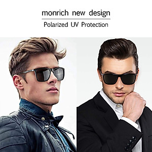 Polarized Sunglasses for Men Aluminum Mens Sunglasses Driving Rectangular Sun Glasses For Men/Women (Grey Lens/Matte Black Frame)
