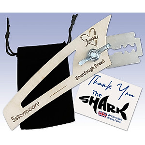 5 star moon US Designed - THE SHARK Bread Lame, Bread lame Tool for Rustic Sourdough Bread. This Artisan Baker Bread Lame used for Scoring Dough to Release Steam. Includes 1 lames 1 Protective pouch