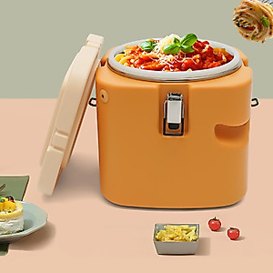 Bulelula 10QT Insulated Soup Container Commercial Food Warmer for Hot&Cold Food, 2.5 Gallon Hot Box for Catering, Food Cooler Soup Carrier for Restaurant, Canteen, Home 6H Insulation Time (Yellow)