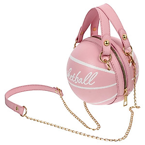 VALICLUD Crossbody Bag Round Basketball Shaped Handbag Novelty Purse Circle Shoulder Bag for Women
