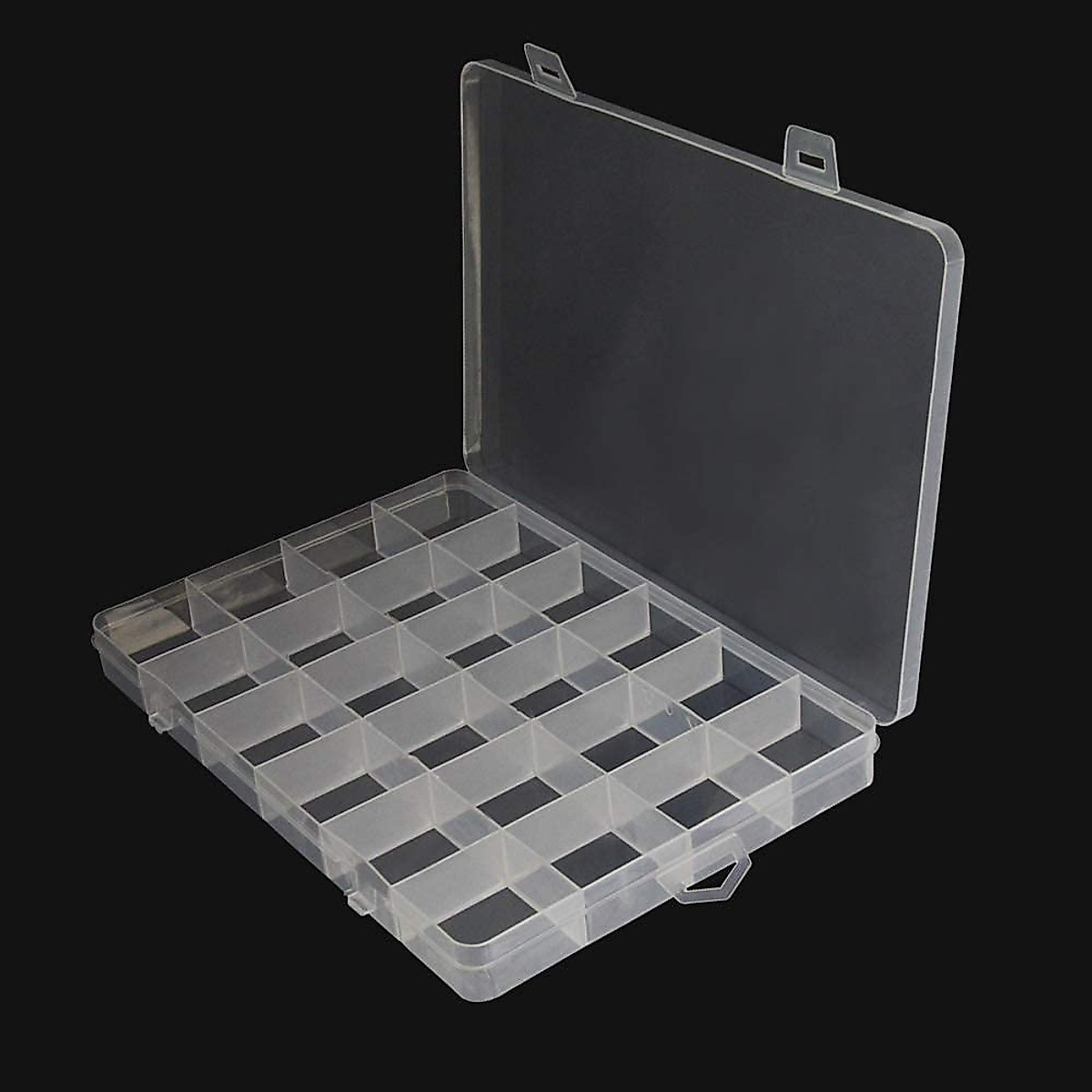 Jutagoss Plastic String Organizer Box With Dividers, 7.68x5.31x0.98 inch, 24 Mpartment Craft Storage Containers, 2PCS Bead Tackle Bolt Screw Parts Rock Collection Box.