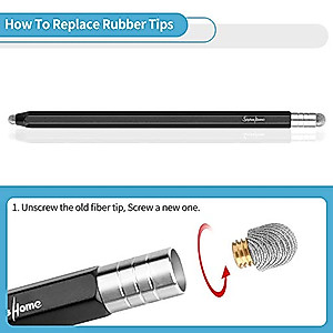 StylusHome Stylus for Touch Screens (2 Pcs), High Sensitivity 2 in 1 Fiber Tips Pen with 8 Extra Replaceable Tips, Stylus for iPad iPhone Tablets Samsung All Universal Touch Screen (Black & Green)