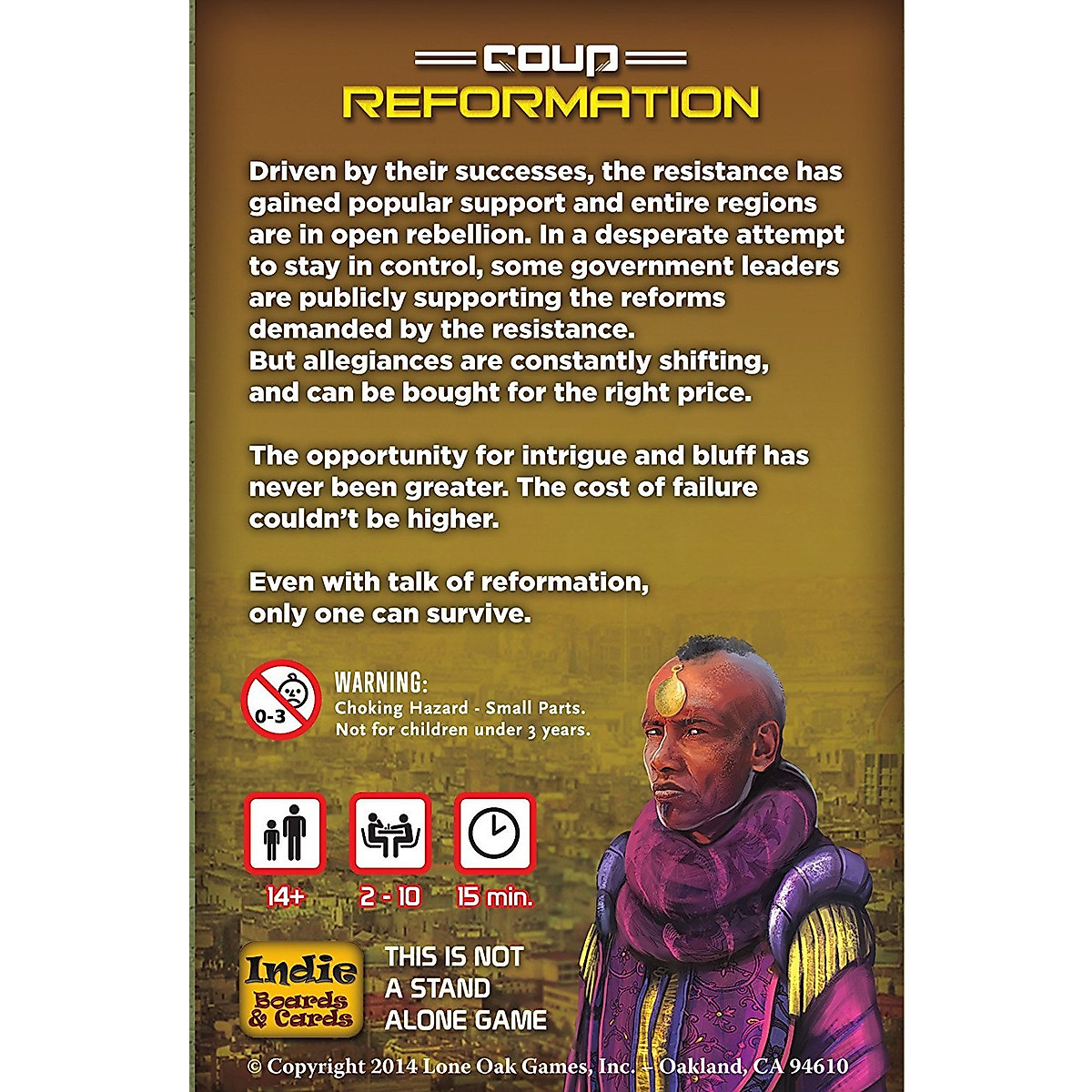 Coup Game Bundle Including Coup (The Dystopian Universe) and Coup Reformation Expansion by Indie Boards and Cards (2 Items)
