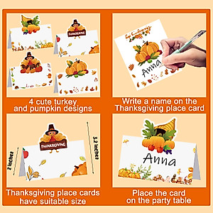 Thanksgiving Table Place Cards Turkey Tent Name Cards 24 Pcs Guest Thanksgiving Food Label Fall Party Supplies