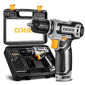Cordless Drill: DEKO PRO 12V Power Battery Drill Set with Small Electric Drills and 3/8-inch Keyless Chuck with Portable Tool Set Gift Box