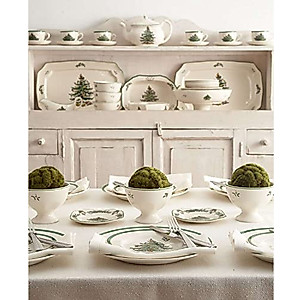Spode Christmas Tree Collection Dip Bowls, set of 2, Naughty and Nice, Beige/Green, Ceramic Serving Bowl, Holiday Dishes, 4-Inches, Dishwasher and Microwave Safe