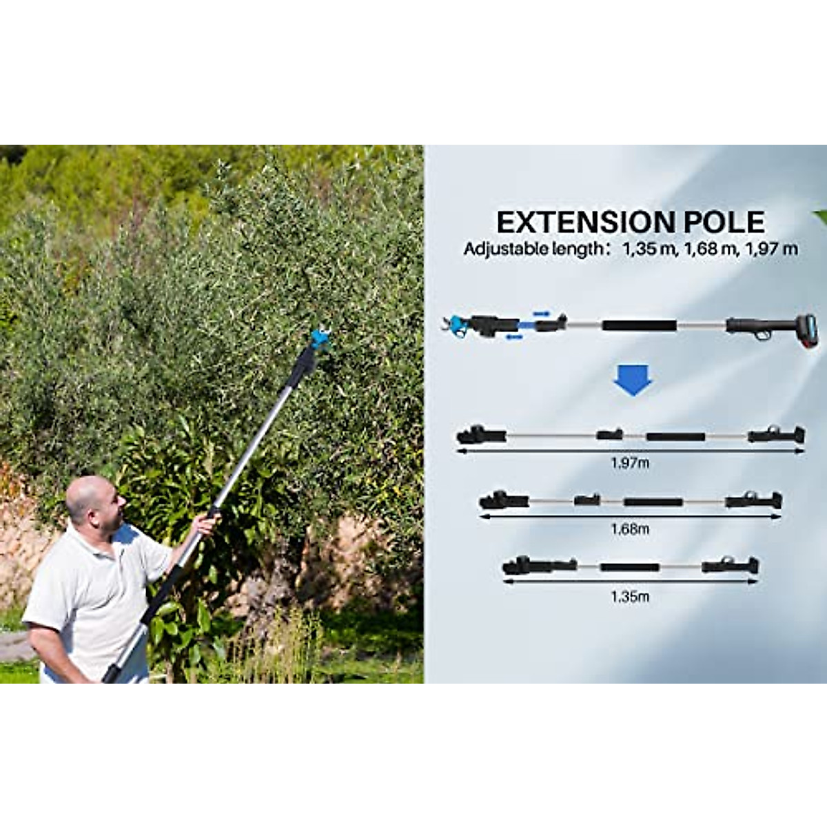 Electric Pruning Shears 1.5', Cordless Pruner with 2 * 2Ah Lithium Battery, Battery Powered Pruning Shears w/ 1050W Brushless Motor, for Garden/Yard/Orchard