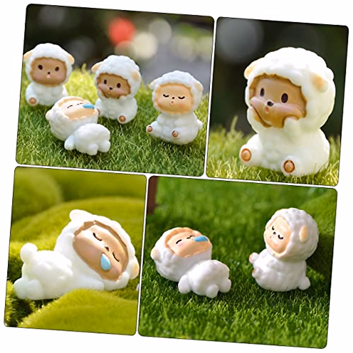 SEWACC 5pcs Lamb Doll Ornaments Car Decor Toys Lamb Accessories Cartoon Lamb Craft Delicate Lamb Ornaments Succulent Flower Pot Lamb Figurines for Kids Toy Lamb Trinkets Cute Baby Plastic