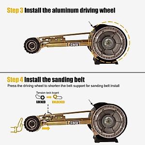 KFMK 2"x48" Belt Grinder Attachment for Bench Grinders, 2x48 Inch Belt and 7 Inch Disc Sander Attachment for Bench Grinders