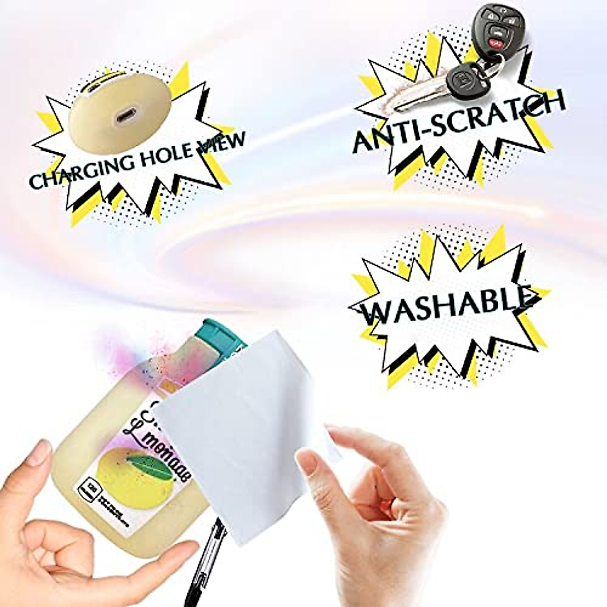 Cases for Airpod 2&1 Case, Cute 3D Funny Lemon Bottle Airpods 1st 2nd Case, Soft Silicone Portable Cover, Fashion Cool Fun Stylish Air Pods Shell Cases for Girls Women Boys Kids Teen