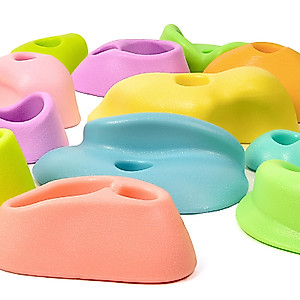 TOPNEW 32 Rock Climbing Holds Multi Size for Kids, Adult Rock Wall Holds Climbing Rock Wall Grips for Indoor and Outdoor Playground Play Set