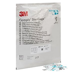3M™ Attest™ Steam Chemical Integrator, 1243B, Type 5, 3/4 in x 2 in (1.9 cm x 5.1 cm), 100/BAG, 10 BAG/CS, 1000/CS