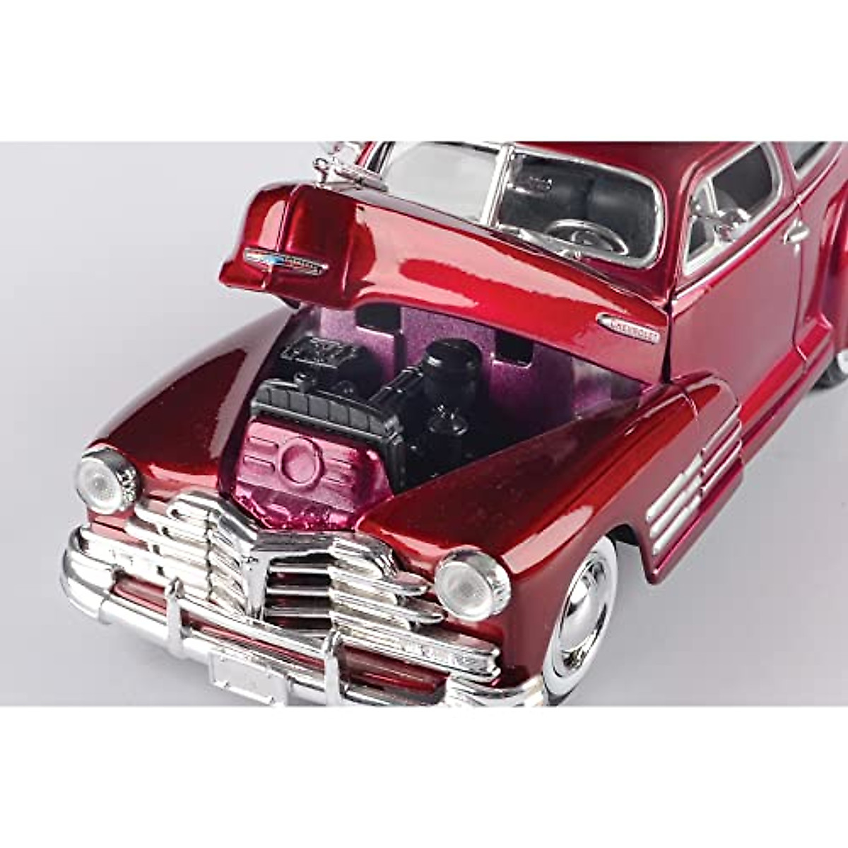 1948 Chevy Aerosedan Fleetline, Red - Motormax Premium American 73266 - 1/24 Scale Diecast Model Car
