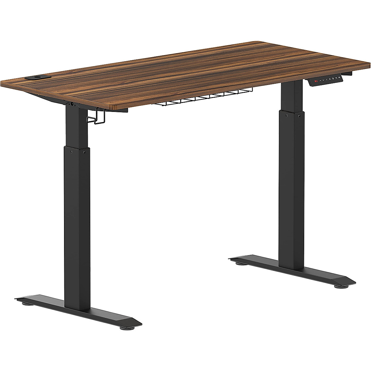 SHW 55-Inch Large Electric Height Adjustable Standing Desk, 55 x 28 Inches, Walnut