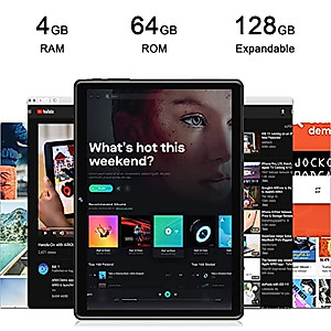 2023 Newest Tablet 10 Inch, Android 11 Tablet Newest Quad-core Processor, 2 in 1 Tablet with Keyboard, 64GB ROM + 4GB RAM Storage, 128GB Expandable, 5G WiFi, Bluetooth, GPS, 1280 * 800 HD Display