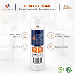 Aquaboon Set of 20 Sediment/Carbon 5 Micron Water Filter Catridges, Universal 5 Micron 10 x 2.5 inch Cartridge, Compatible with DWC30001, WFPFC8002, FXWTC, WHEF-WHWC, WHKF-WHWC,Pentek DGD series,RFC