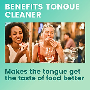 DENTISTE Tongue Scraper for Adults Plastic - Tongue Cleaner 2 Size in 1 - Tongue Scraper for Kids - Tongue Scraper Breathrx plastic, Bad Breath Treatment for Adults