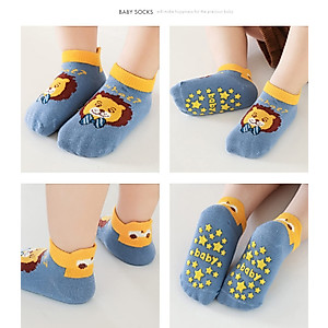 BEHELE Baby Non-skid Grip Socks Toddler Socks Anti Skid Slipper Ankle Socks for Girls Boys Infant Newborn 6 Pairs (as1, age, 1_year, 3_years)