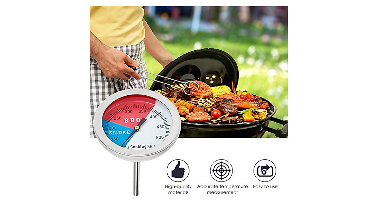 BBQ & Grill Smoker Thermometer - Accurate 2-Pack Temp Gauge