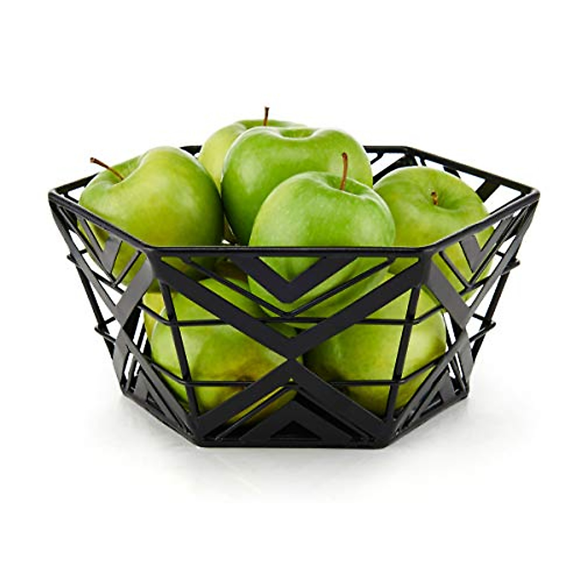 Scott Living Luxe Centerpiece Fruit Storage Basket, 10-Inch, Black