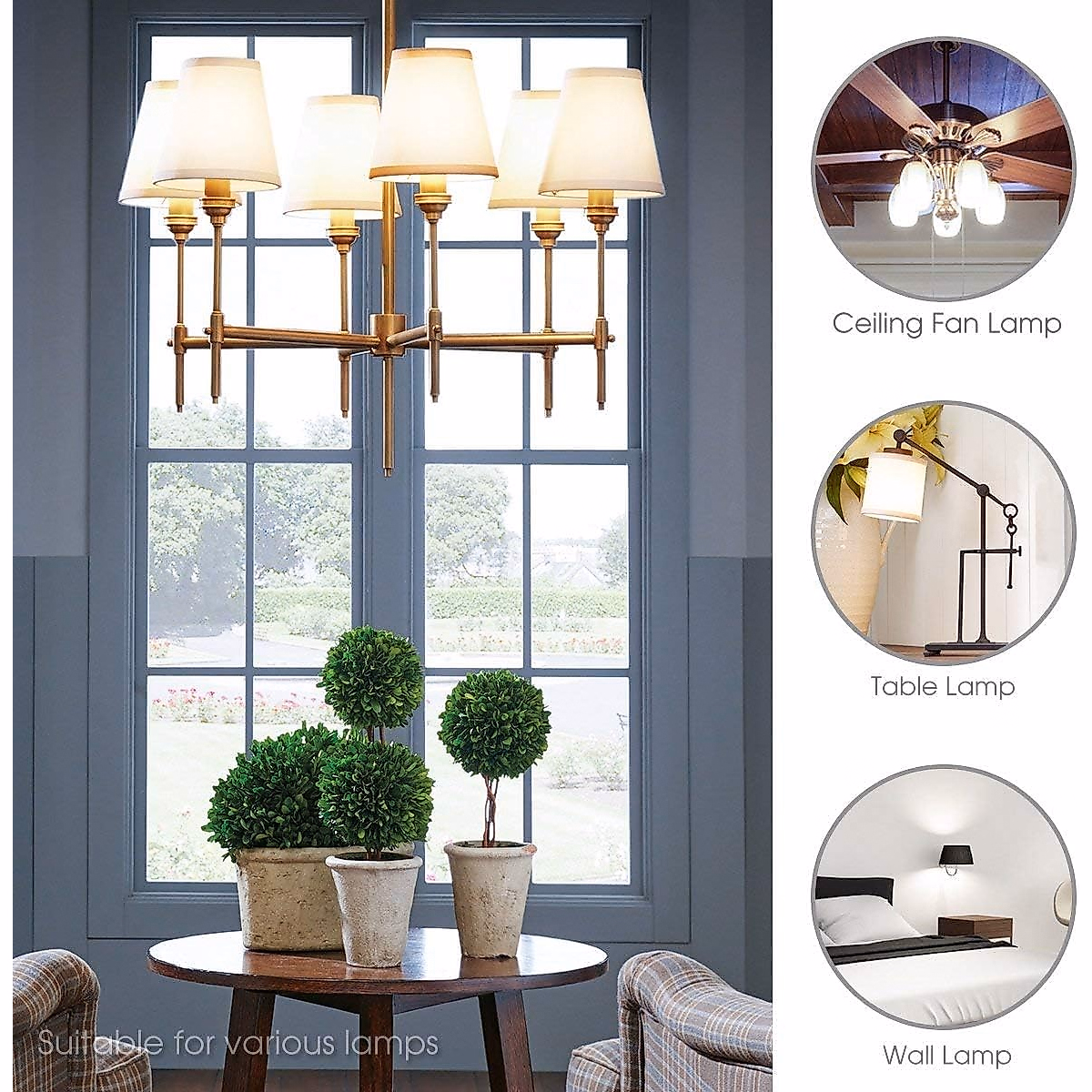 Duoled Frosted E12 led Bulb 6W Equivalent E12 Candelabra Bulb 60 watt Neutral White 4000K AC120V 600LM Dimmable T6 T6.5 for Chandeliers,Ceiling Fan and Wall sconces Pack of 6