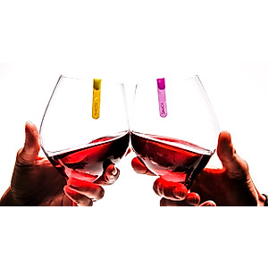 Capabunga GlassWhere Reusable Silicone Stemless Glass Identifiers with Slogans, Assorted Bright Colors Collection