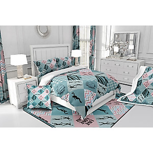 Manfei Volleyball Sheet Set Full Size, Sports Theme Bed Sheet Set 4pcs with Deep Pocket Fitted Sheet + Flat Sheet + 2 Pillowcases, Checks Grid Plaid Print Bedding Set for Kids Boys Teens Room Decor